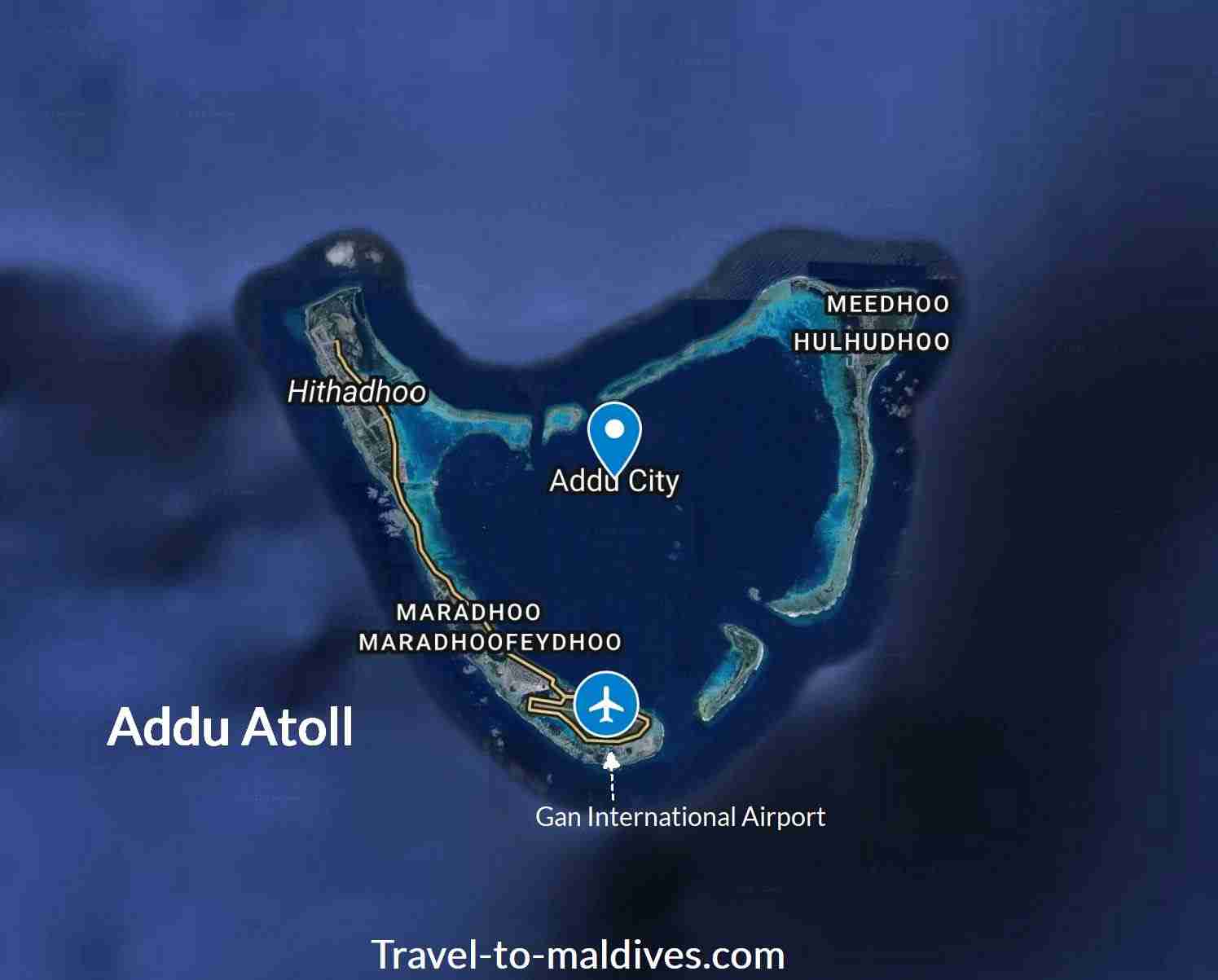 Addu Atoll (Seenu Atoll) Map Geography and Location - Travel to Maldives