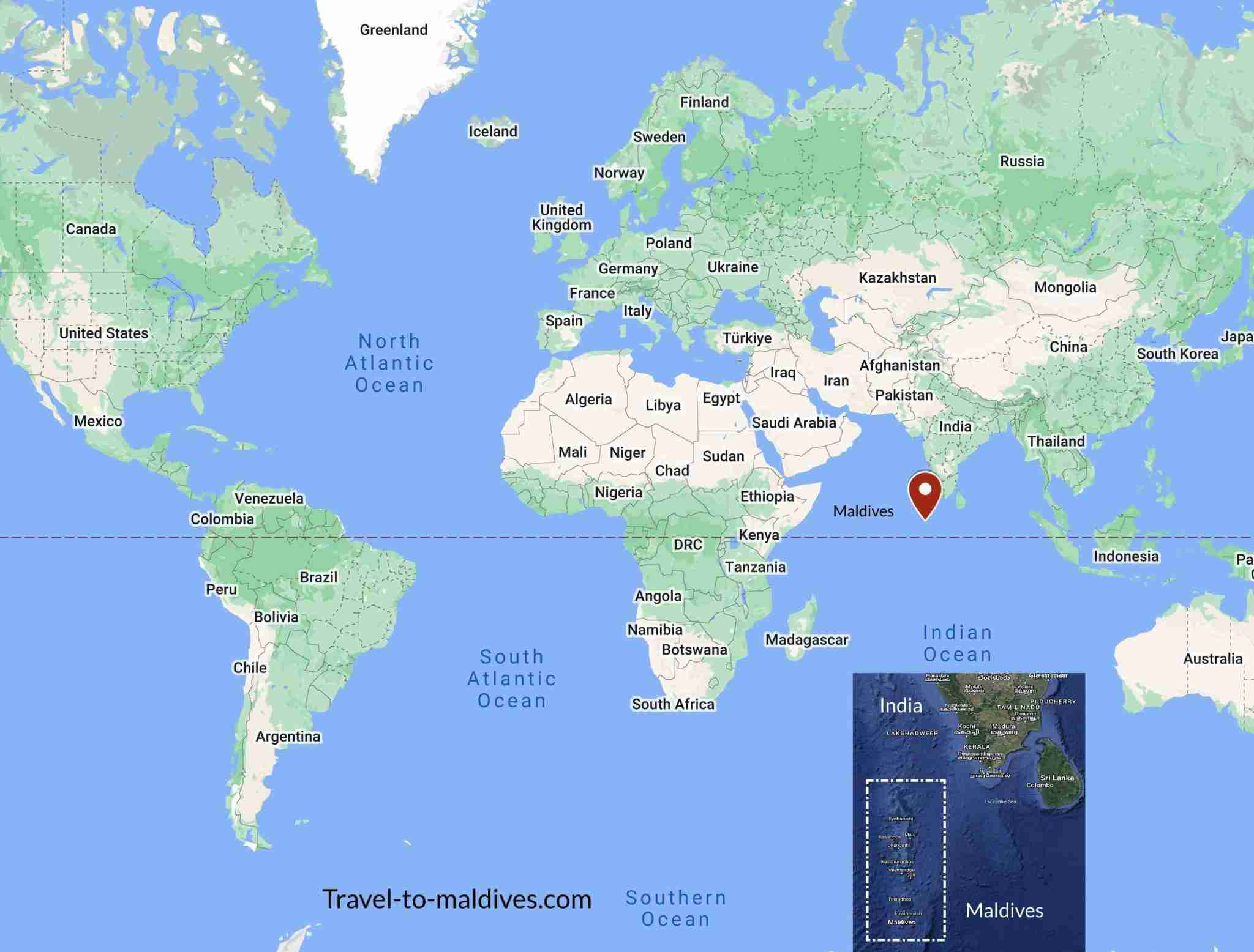 Maldives Location on World Map – Where is the Maldives Located ? - Travel to Maldives